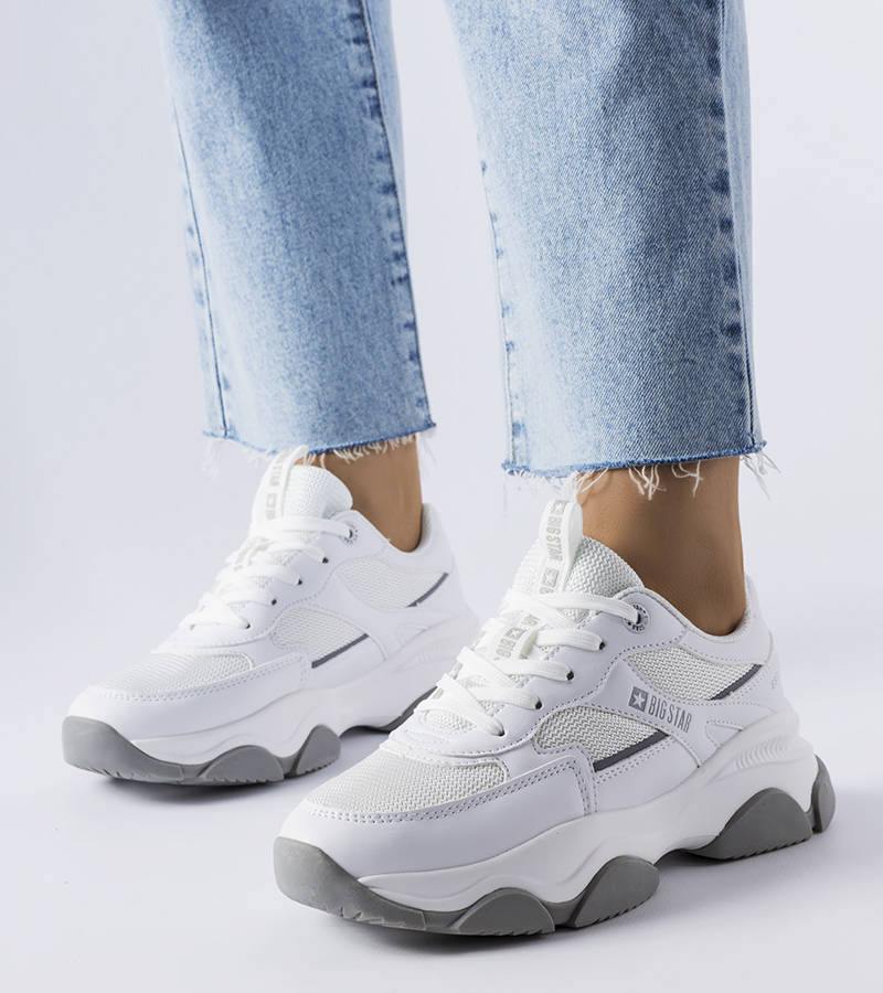 Biało-szare sneakersy Big Star JJ274579 | Obuwie Gemre online
